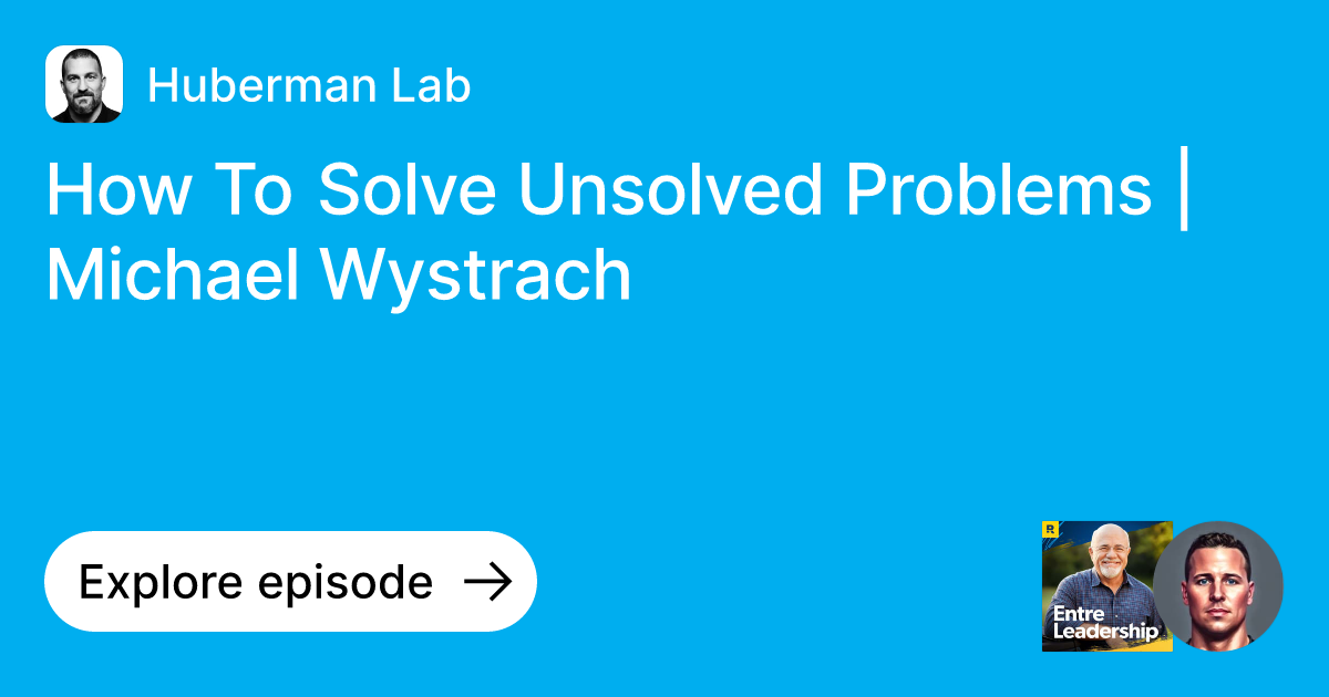 Episode: How To Solve Unsolved Problems | Michael Wystrach | Ask ...