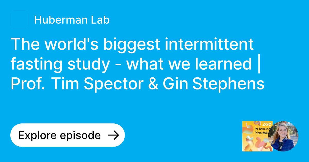 Episode: The world's biggest intermittent fasting study - what we learned | Prof. Tim Spector ...