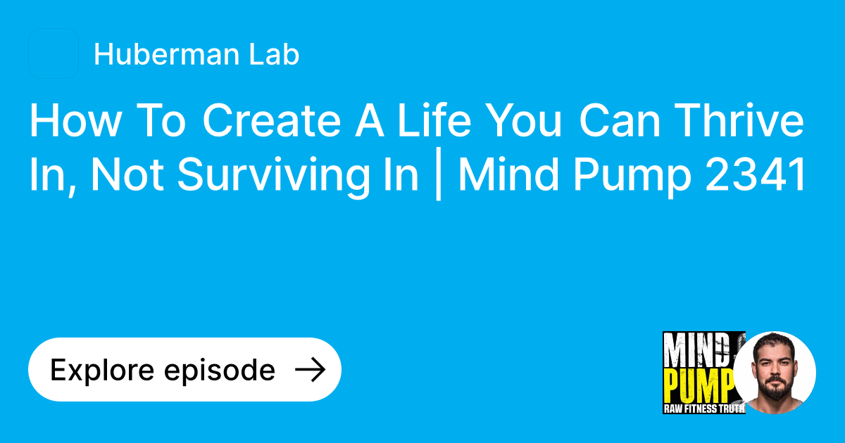 Episode: How To Create A Life You Can Thrive In, Not Surviving In ...