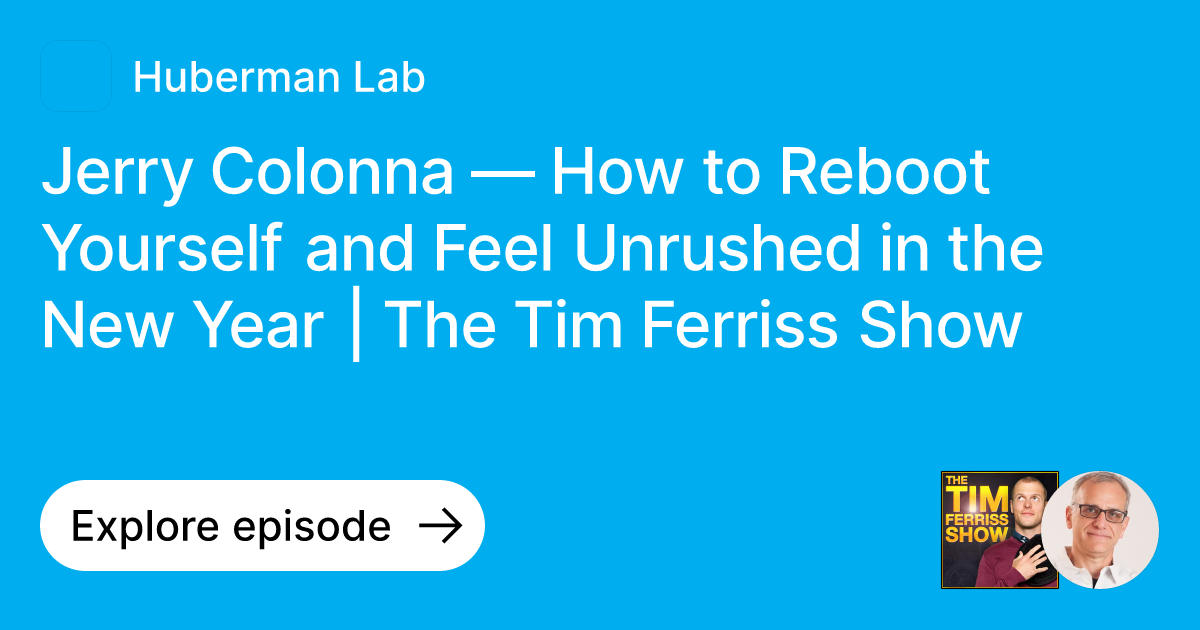 Episode: Jerry Colonna — How to Reboot Yourself and Feel Unrushed in ...