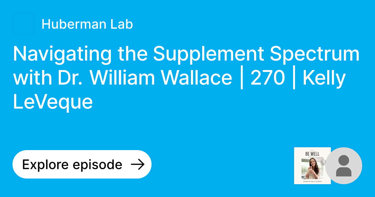 Episode: Navigating the Supplement Spectrum with Dr. William Wallace | 270 | Kelly LeVeque | Ask ...