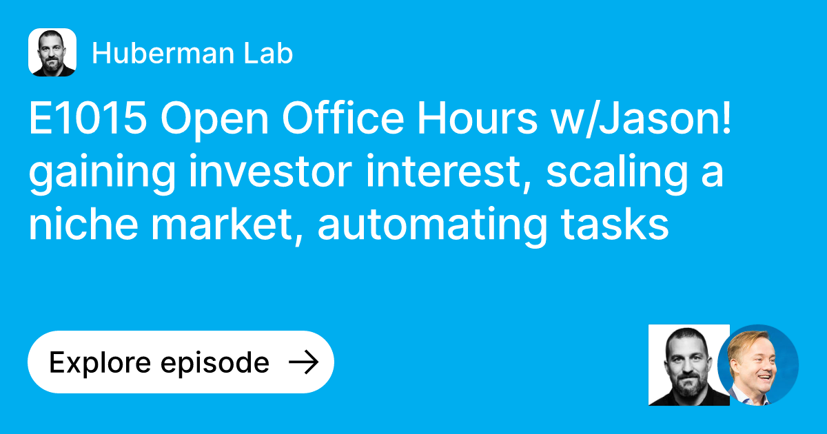 Episode: E1015 Open Office Hours w/Jason! gaining investor interest ...