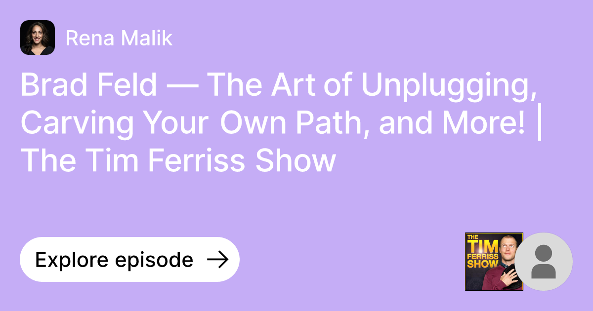 Brad Feld — The Art of Unplugging, Carving Your Own Path, and More ...