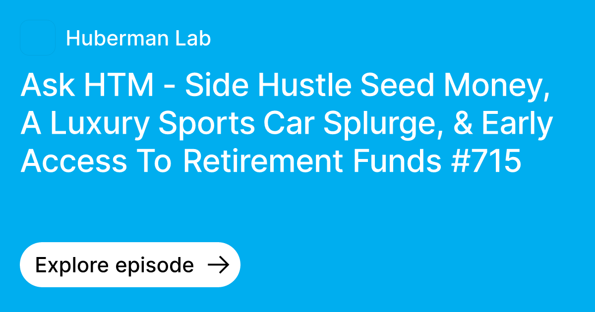 Episode: Ask HTM - Side Hustle Seed Money, A Luxury Sports Car Splurge ...