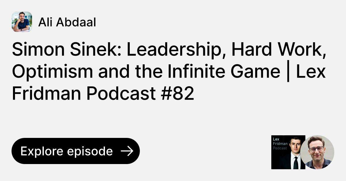 Episode: Simon Sinek: Leadership, Hard Work, Optimism and the Infinite ...