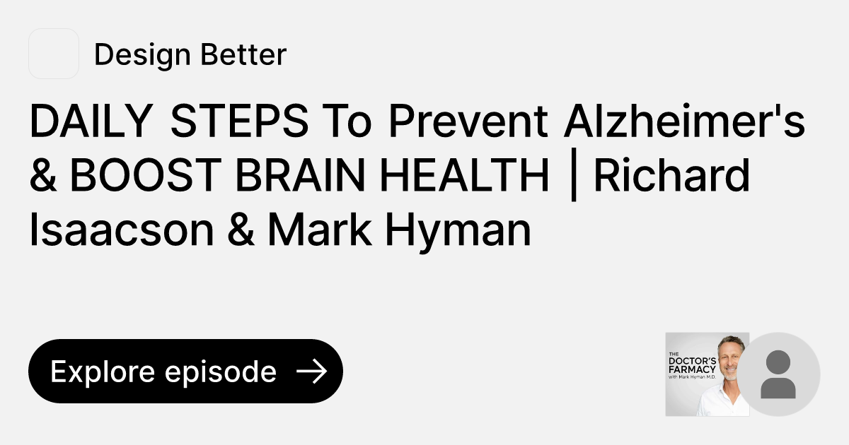 DAILY STEPS To Prevent Alzheimer's & BOOST BRAIN HEALTH | Richard ...