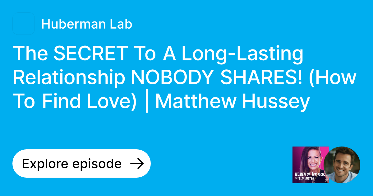 Episode: The SECRET To A Long-Lasting Relationship NOBODY SHARES! (How ...