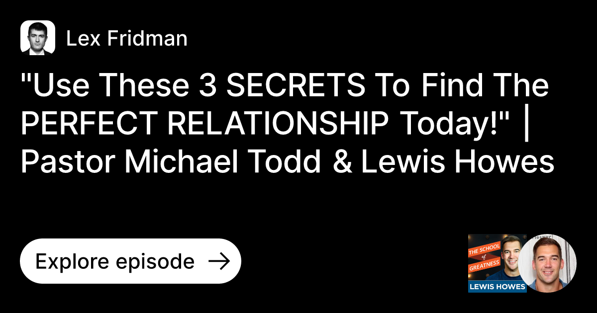 Episode: "Use These 3 SECRETS To Find The PERFECT RELATIONSHIP Today ...