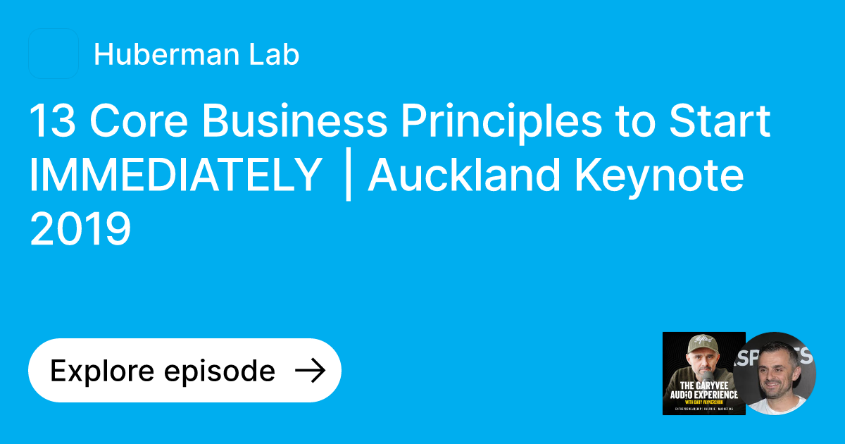 Episode: 13 Core Business Principles to Start IMMEDIATELY | Auckland ...
