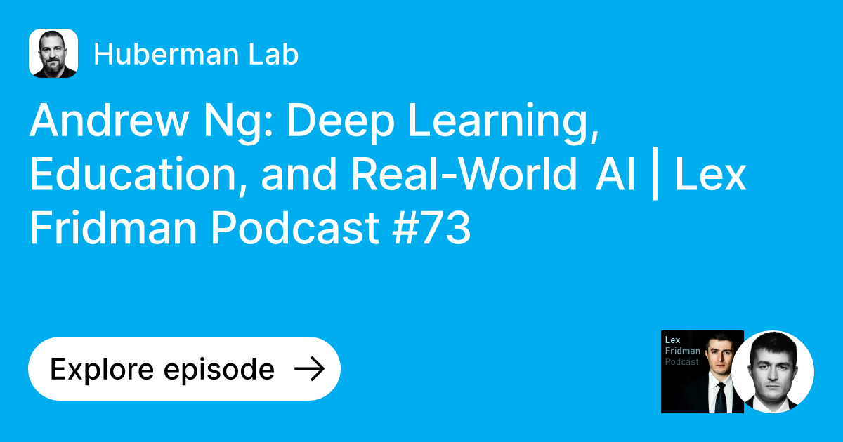 Episode: Andrew Ng: Deep Learning, Education, and Real-World AI | Lex Fridman Podcast #73 | Ask ...