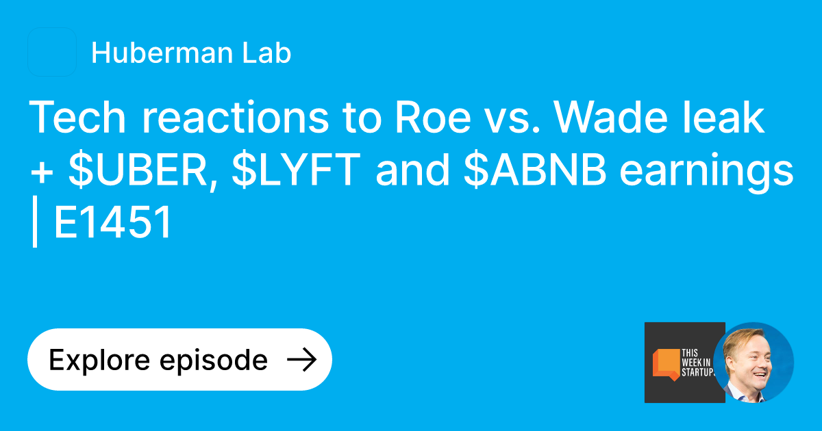 Episode: Tech reactions to Roe vs. Wade leak + $UBER, $LYFT and $ABNB earnings | E1451 | Ask ...