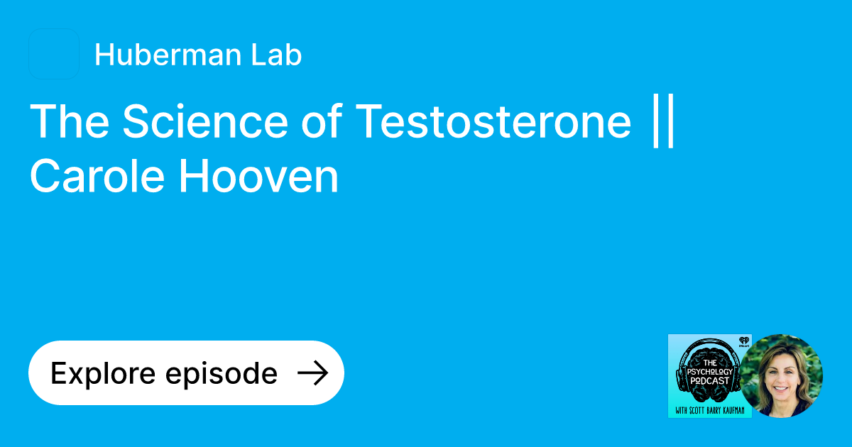 Episode: The Science of Testosterone || Carole Hooven | Ask Huberman Lab