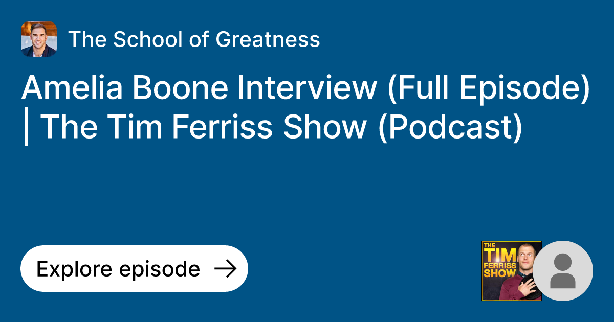 Amelia Boone Interview (Full Episode) | The Tim Ferriss Show (Podcast)