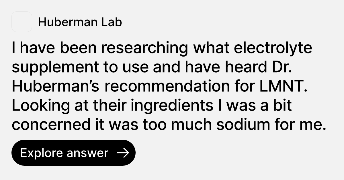 I have been researching what electrolyte supplement to use and have ...