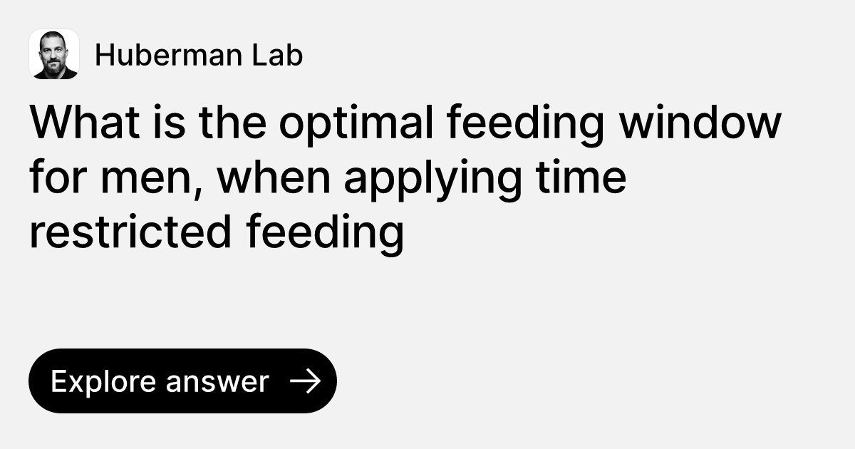 What is the optimal feeding window for men, when applying time ...