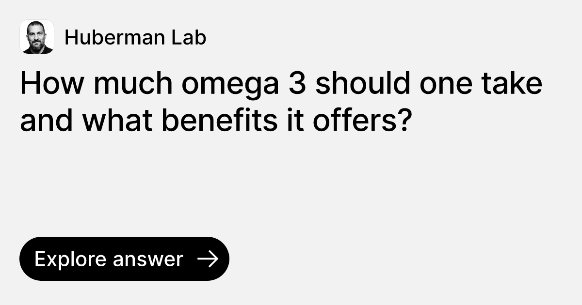 How much omega 3 should one take and what benefits it offers? | Ask ...