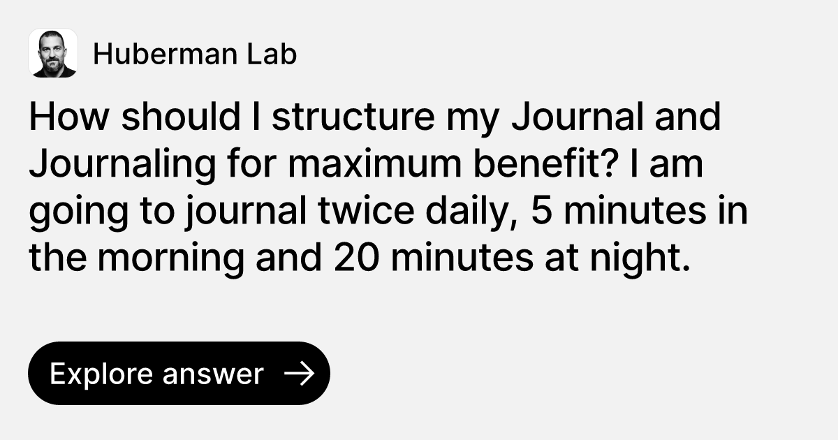 How should I structure my Journal and Journaling for maximum benefit? I ...