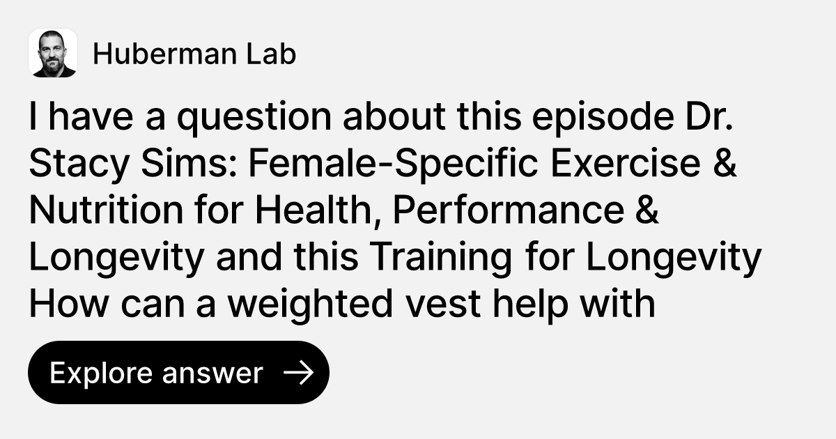 I have a question about this episode Dr. Stacy Sims: Female-Specific ...