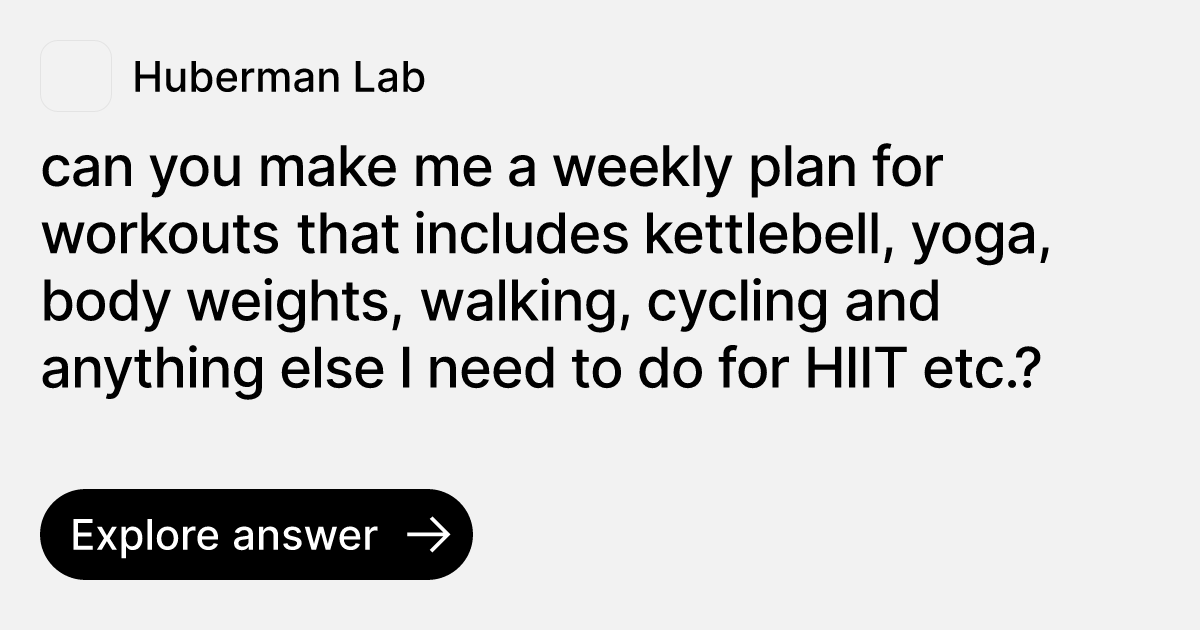 can you make me a weekly plan for workouts that includes kettlebell ...