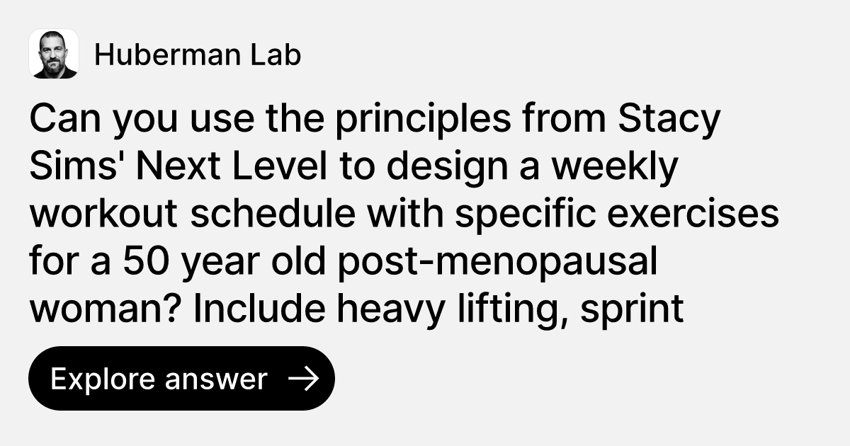 Can you use the principles from Stacy Sims' Next Level to design a ...