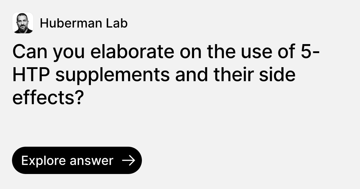 Can you elaborate on the use of 5-HTP supplements and their side ...