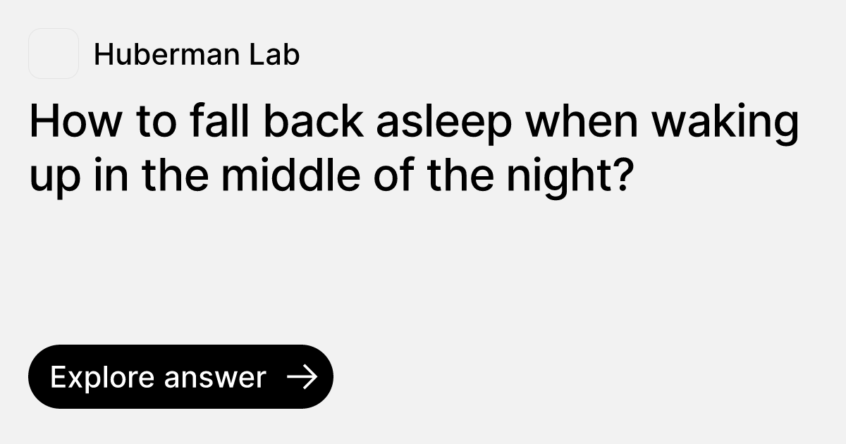 How to fall back asleep when waking up in the middle of the night ...