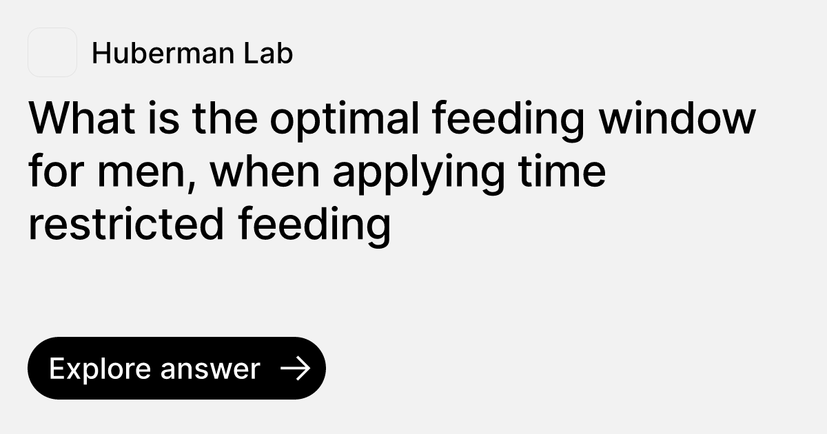 What is the optimal feeding window for men, when applying time ...