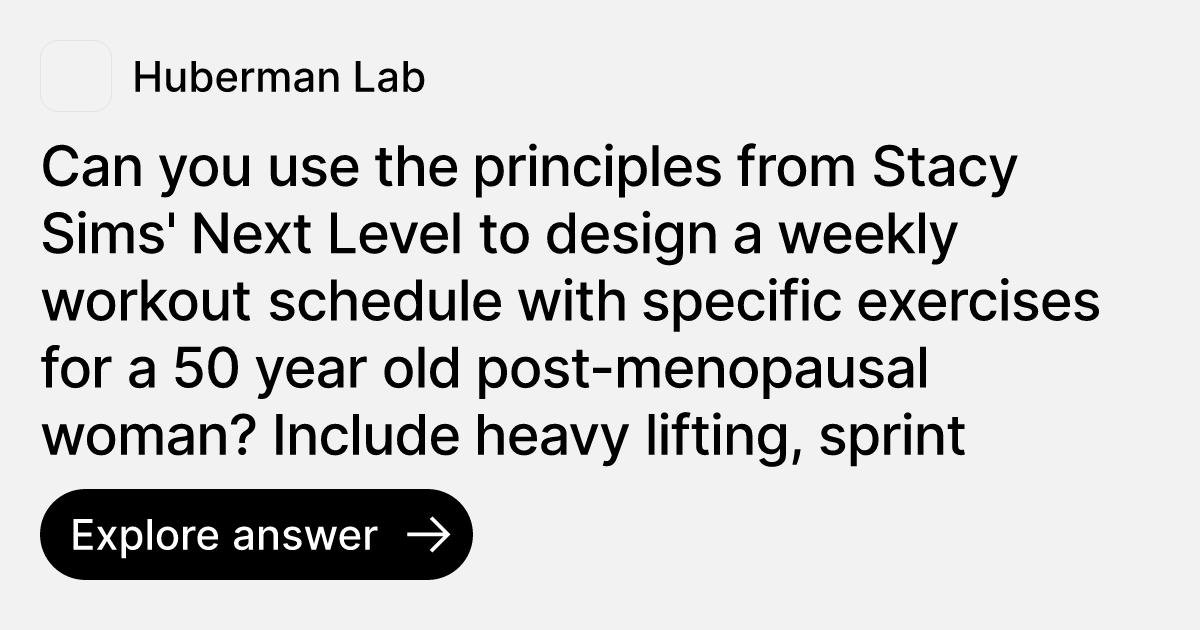 Can you use the principles from Stacy Sims' Next Level to design a ...