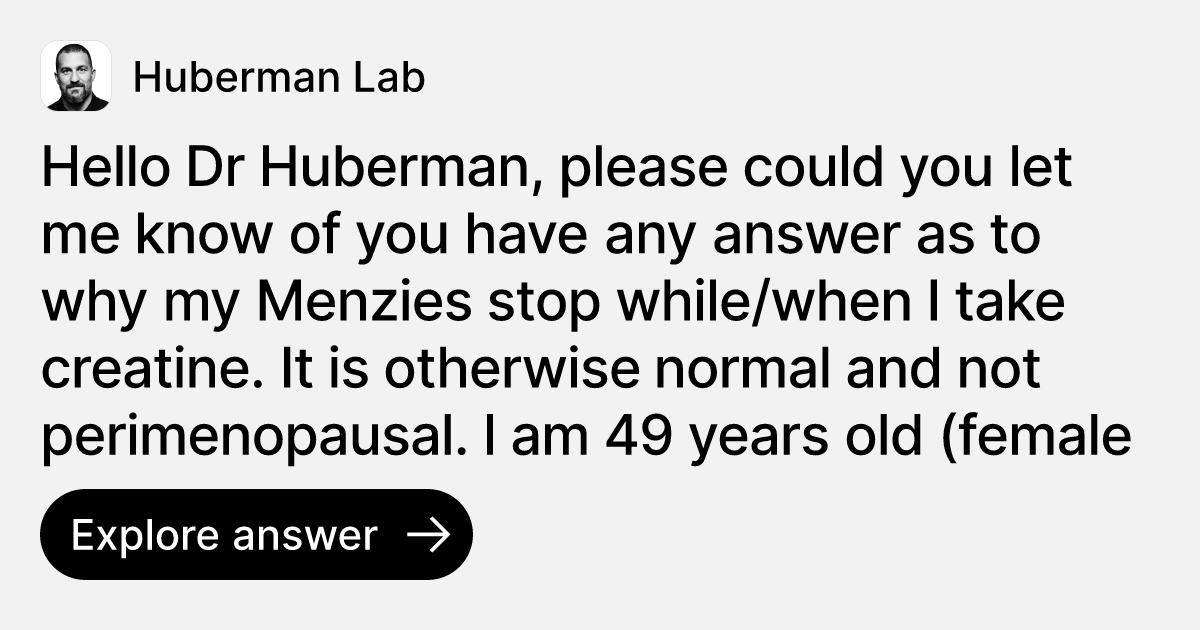 Hello Dr Huberman, please could you let me know of you have any answer ...