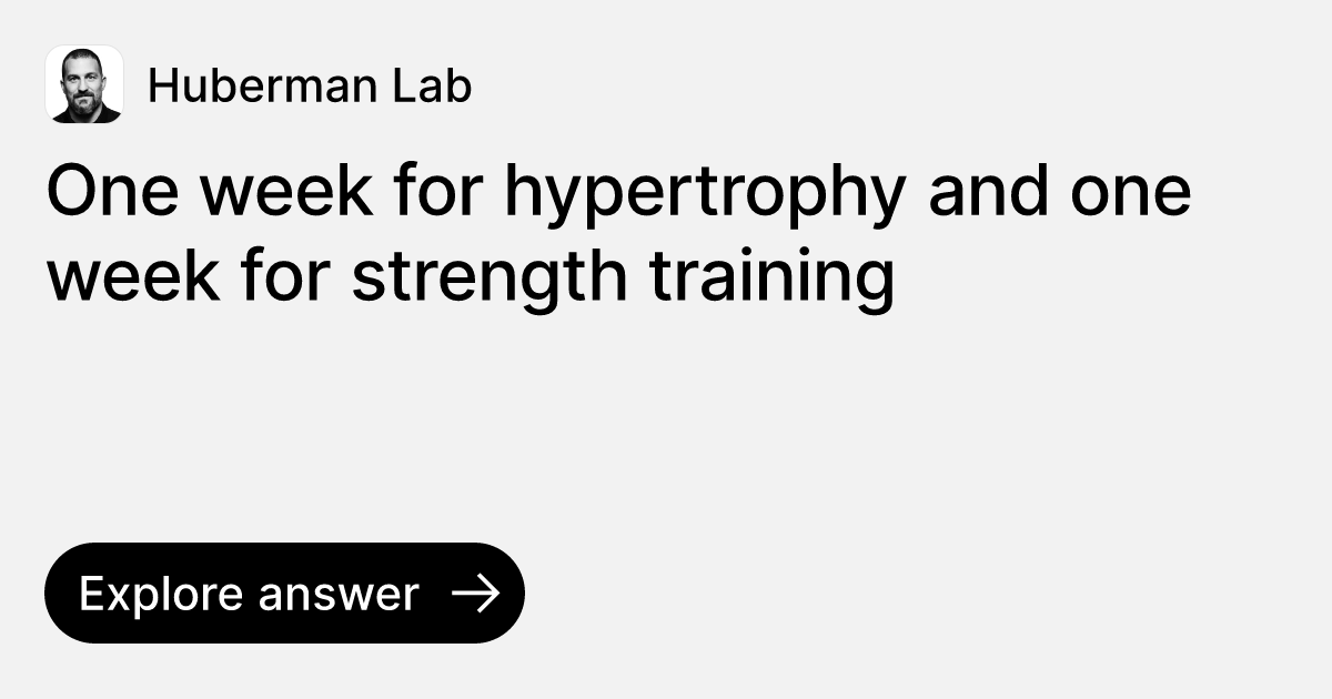 One week for hypertrophy and one week for strength training | Ask ...