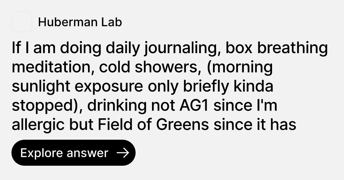 If I am doing daily journaling, box breathing meditation, cold showers ...