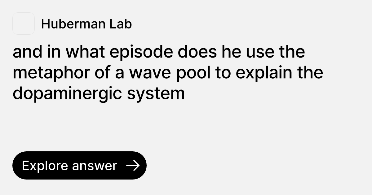 and in what episode does he use the metaphor of a wave pool to explain ...
