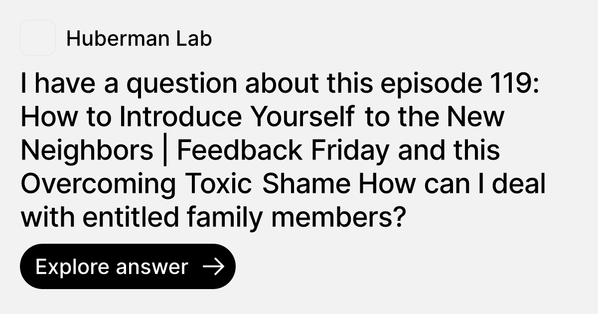 I have a question about this episode 119: How to Introduce Yourself to ...