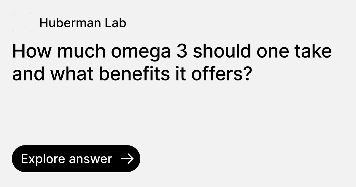How much omega 3 should one take and what benefits it offers? | Ask ...