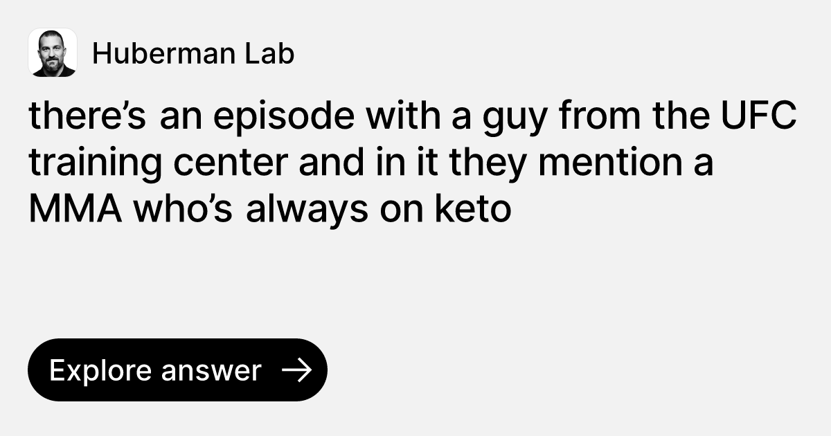 there’s an episode with a guy from the UFC training center and in it ...