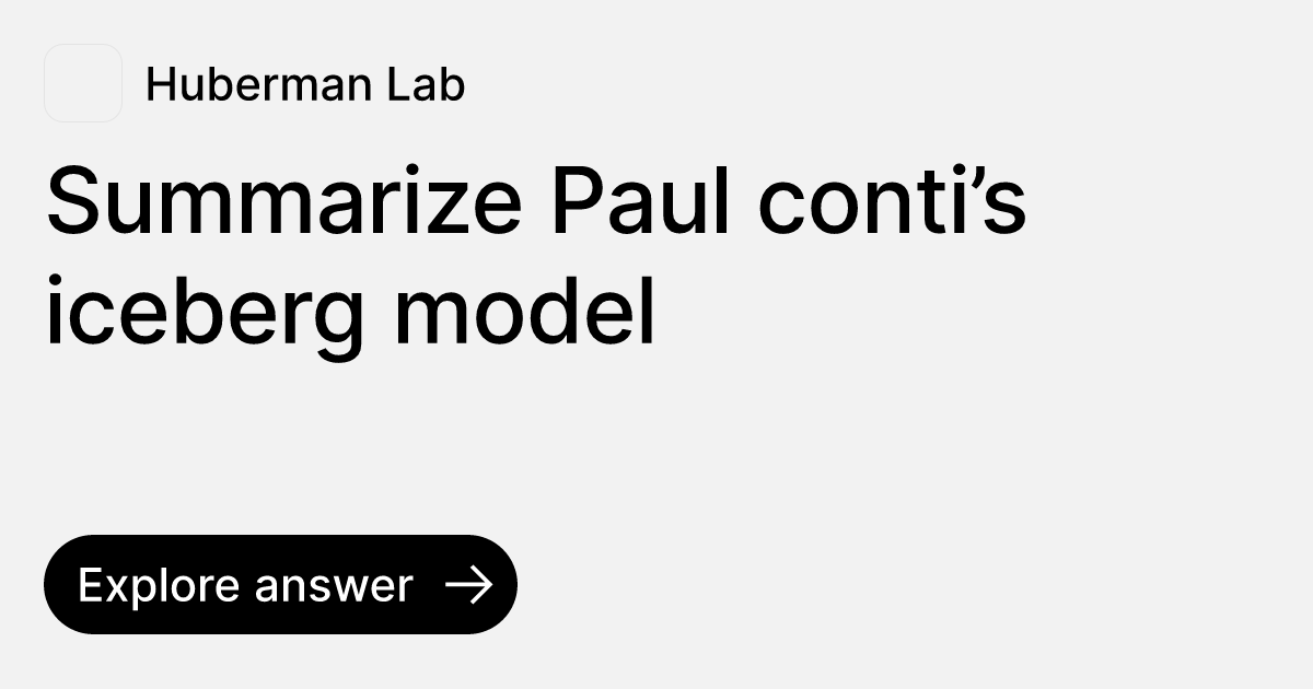 Summarize Paul conti’s iceberg model | Ask Huberman Lab