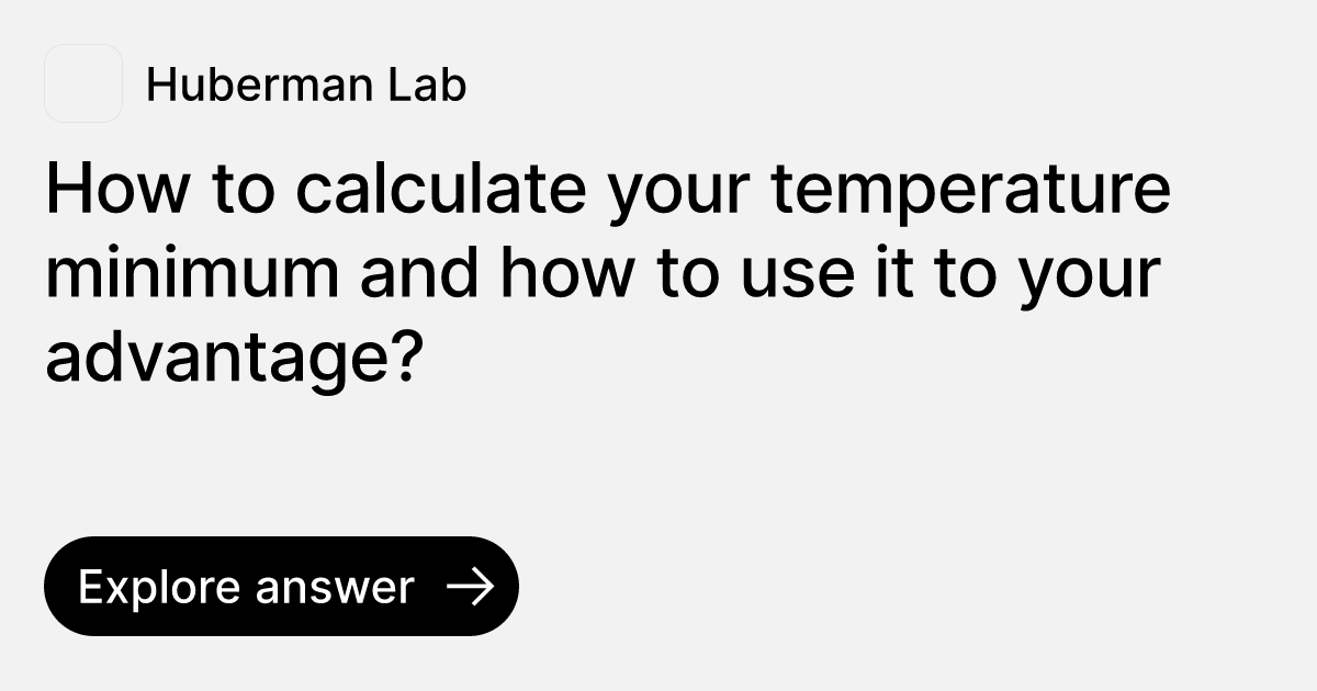 How to calculate your temperature minimum and how to use it to your ...