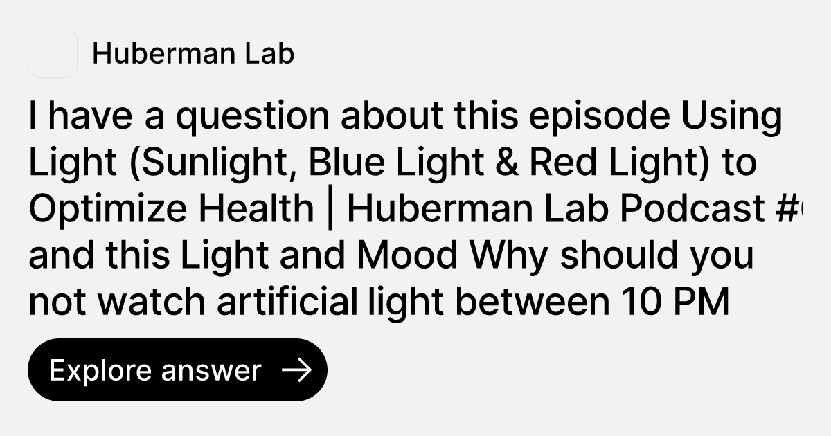 I have a question about this episode Using Light (Sunlight, Blue Light ...