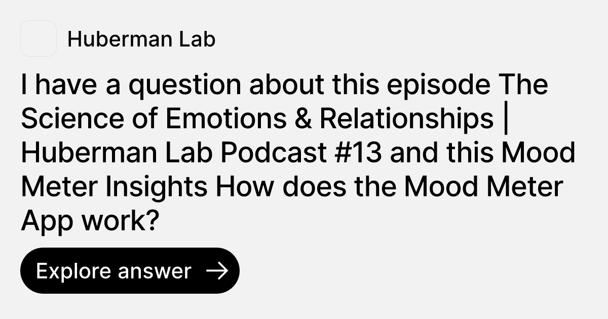I have a question about this episode The Science of Emotions ...