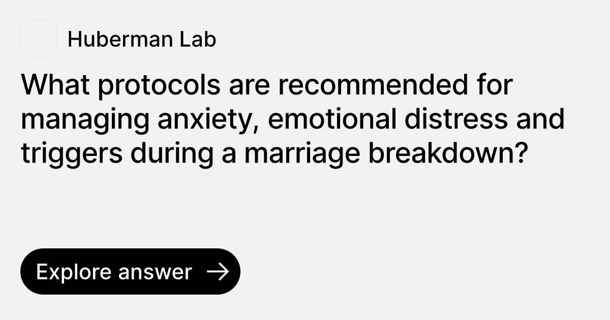 What protocols are recommended for managing anxiety, emotional distress ...