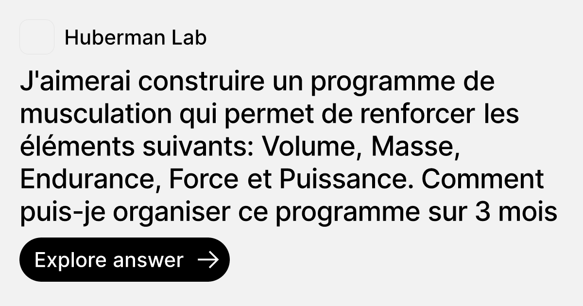 J'aimerai construire un programme de musculation qui permet de ...