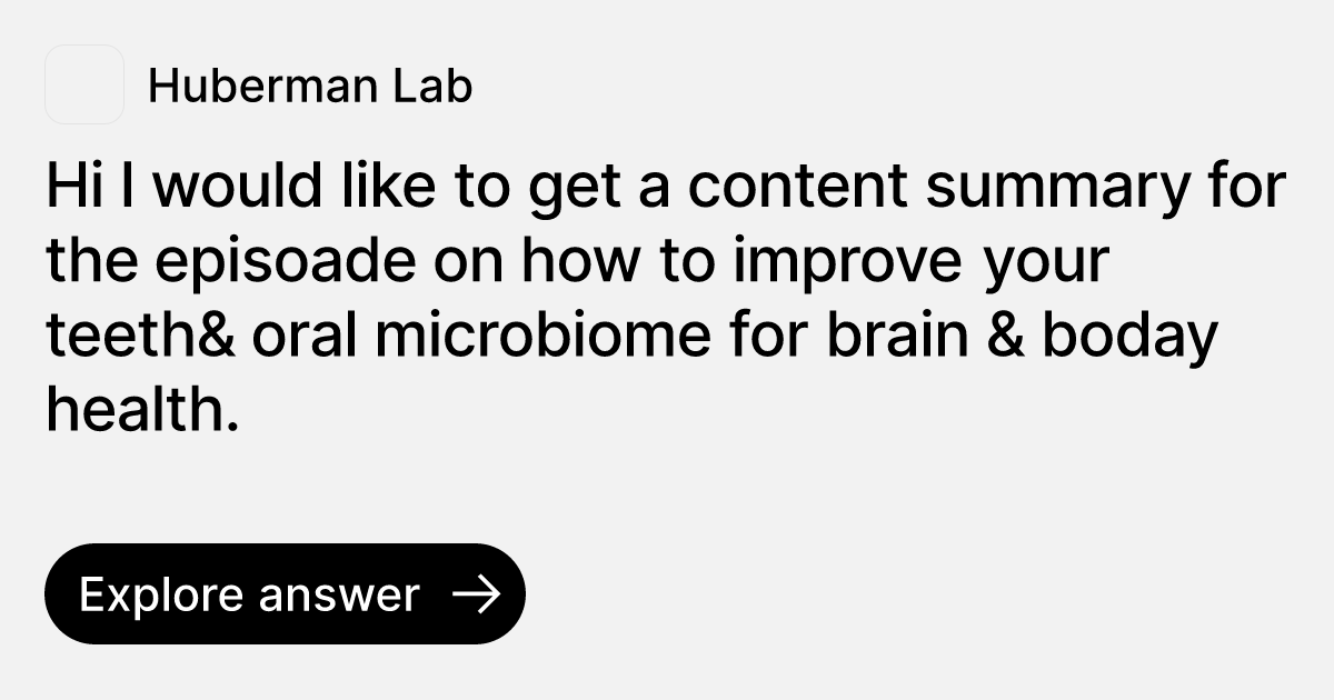 Hi I would like to get a content summary for the episoade on how to ...
