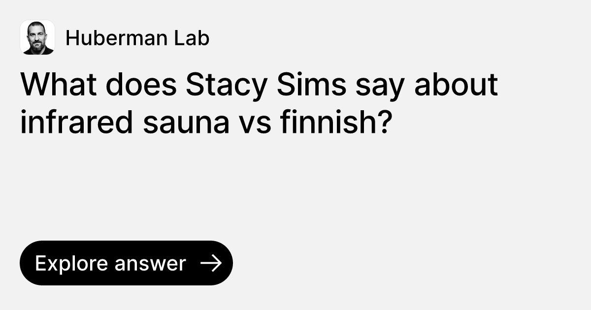 What does Stacy Sims say about infrared sauna vs finnish? | Ask ...