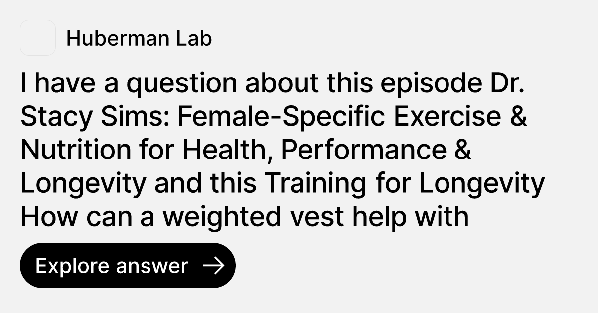 I have a question about this episode Dr. Stacy Sims: Female-Specific ...