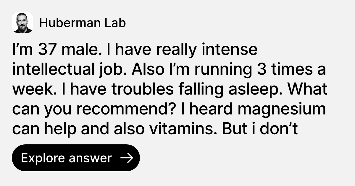 I’m 37 male. I have really intense intellectual job. Also I’m running 3 ...