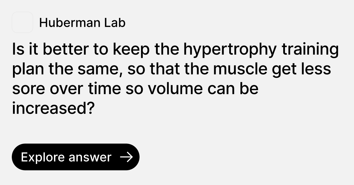 Is it better to keep the hypertrophy training plan the same, so that ...